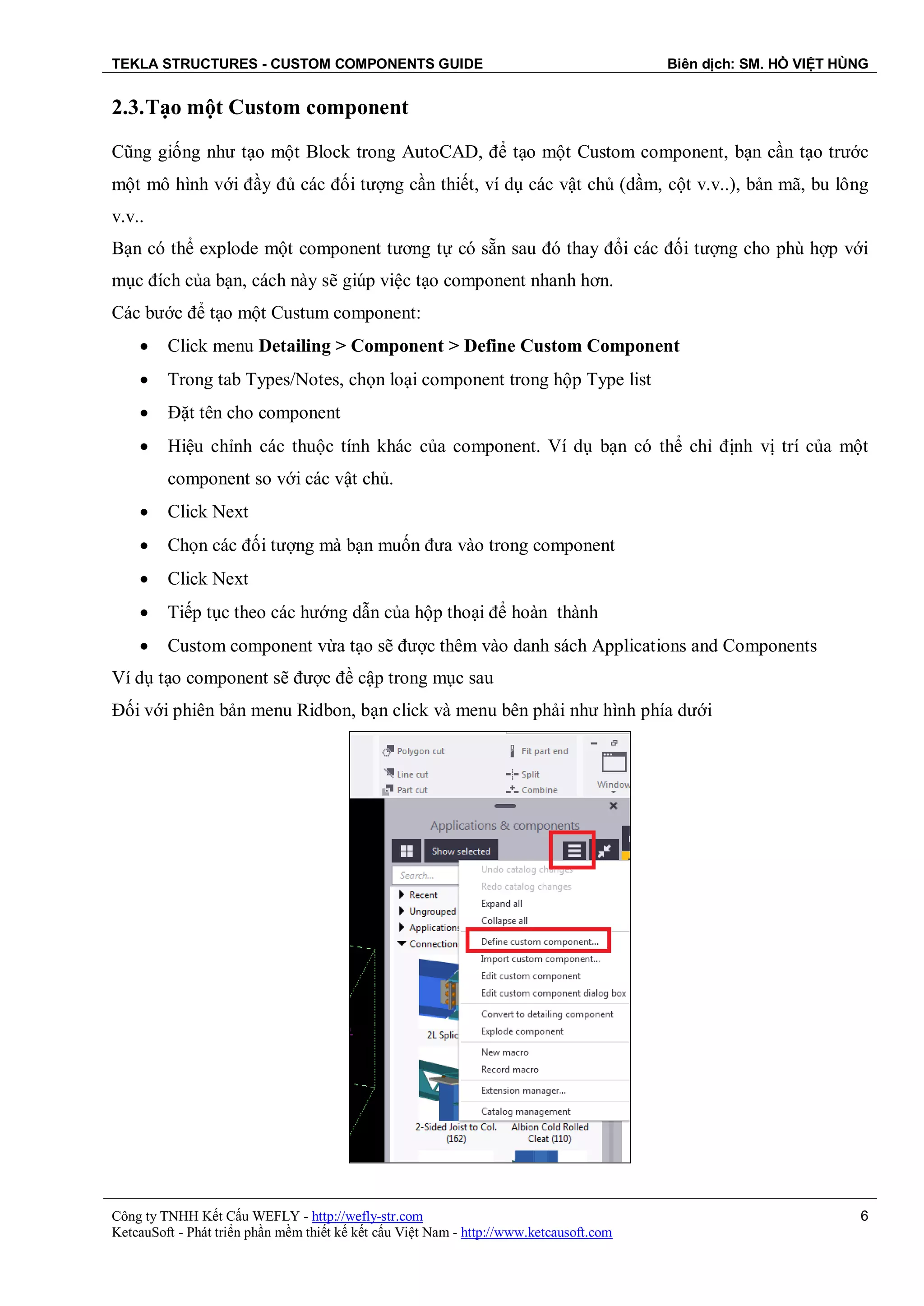 Tekla - Custom Components | PDF