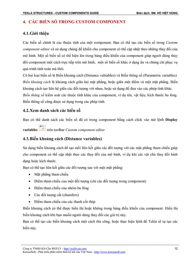Tekla - Custom Components | PDF
