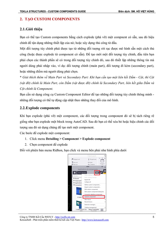 Tekla - Custom Components | PDF