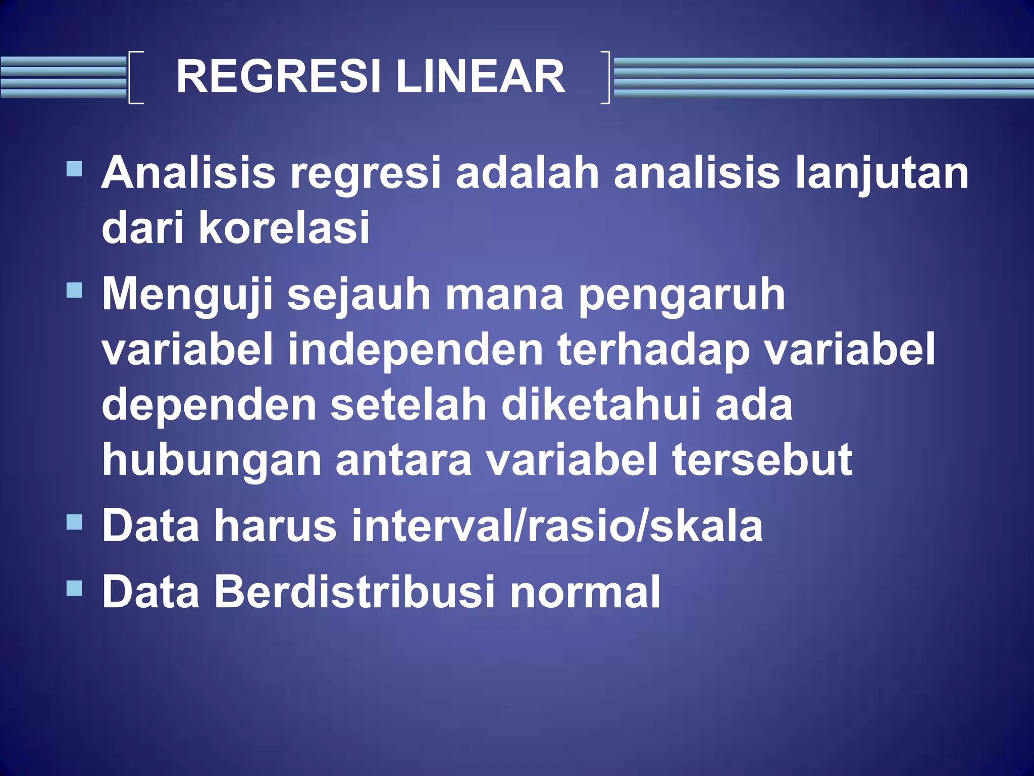 Teknik analisis korelasi regresi | PPTX