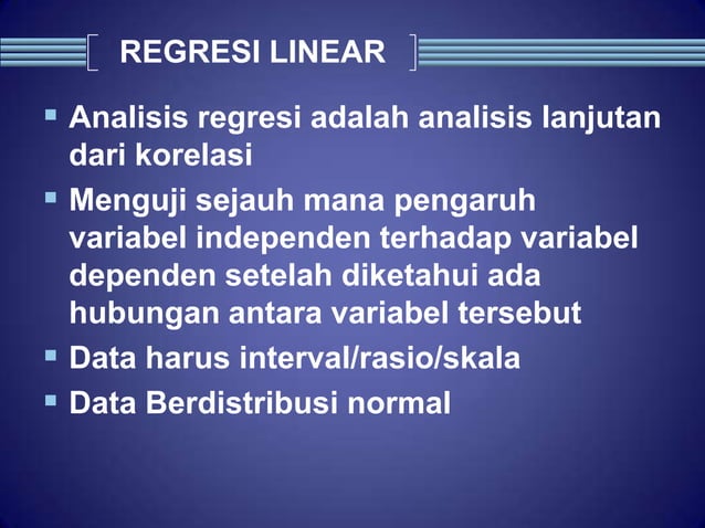 Teknik analisis korelasi regresi | PPT