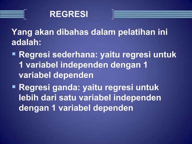 Teknik analisis korelasi regresi | PPT