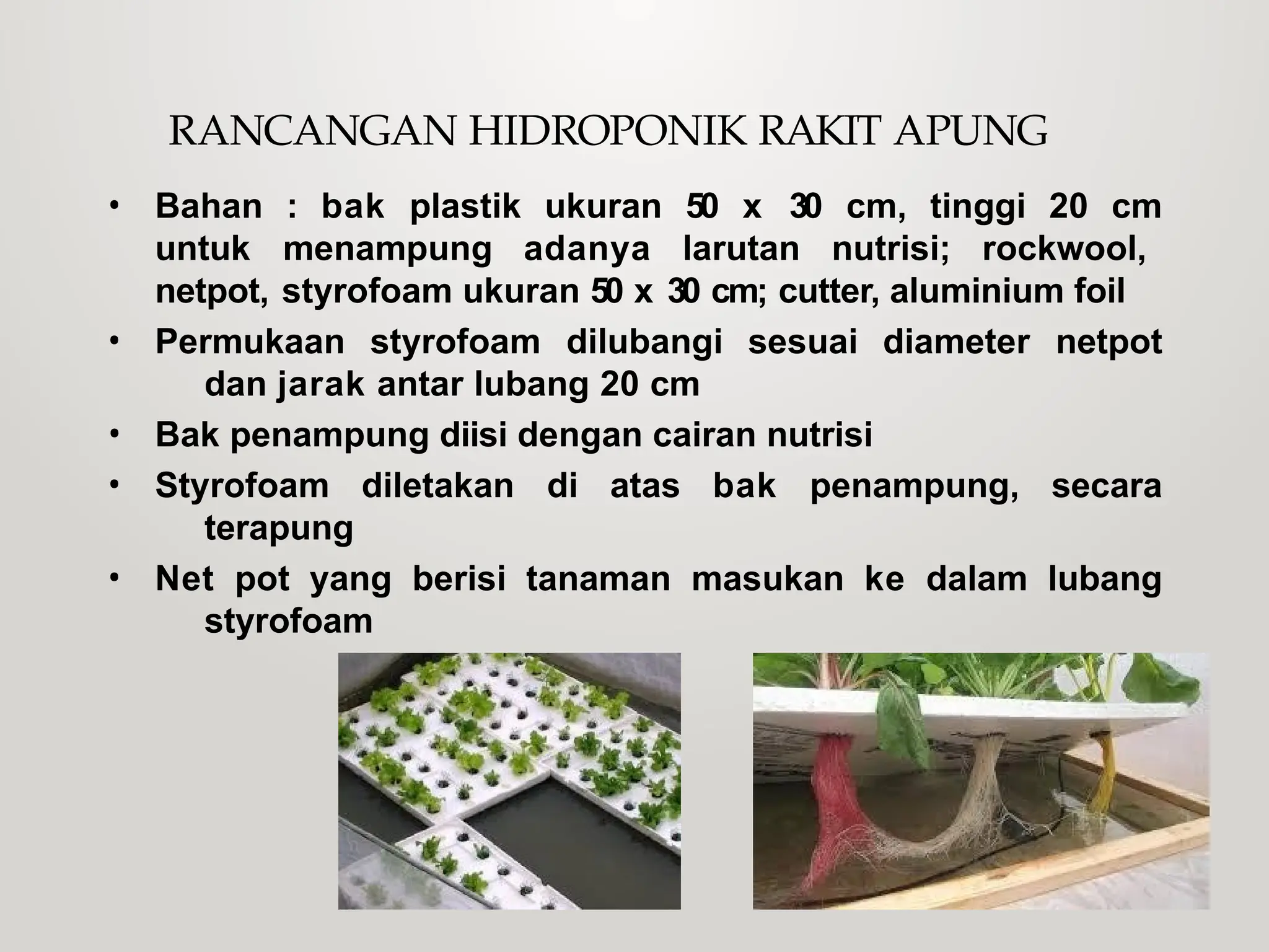Teknik hidroponik pembelajaran mengenal hidroponik | PPTX