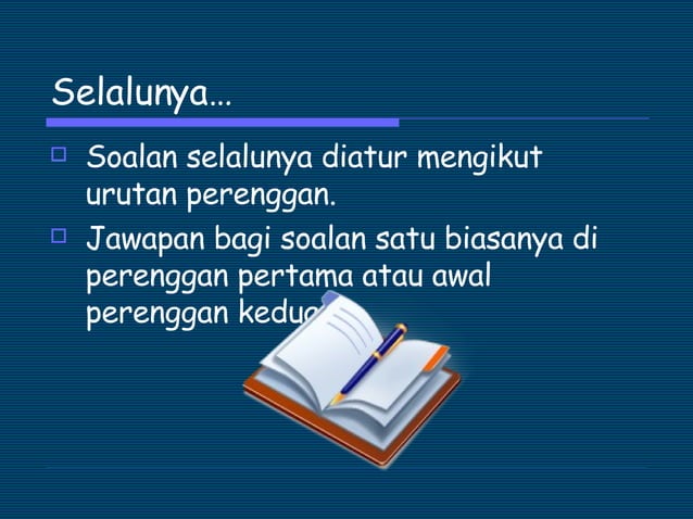 Teknik Menjawab Soalan Pemahaman | PPT