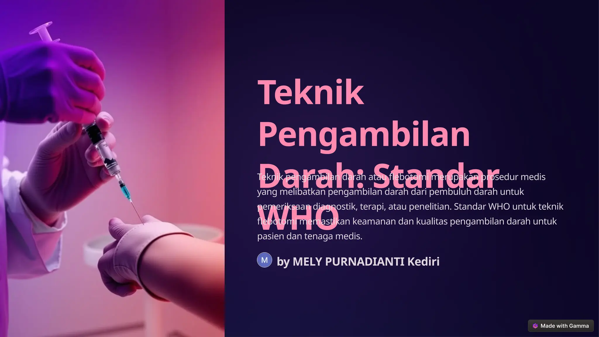 Teknik Pengambilan Darah darah vena pptx | PPTX