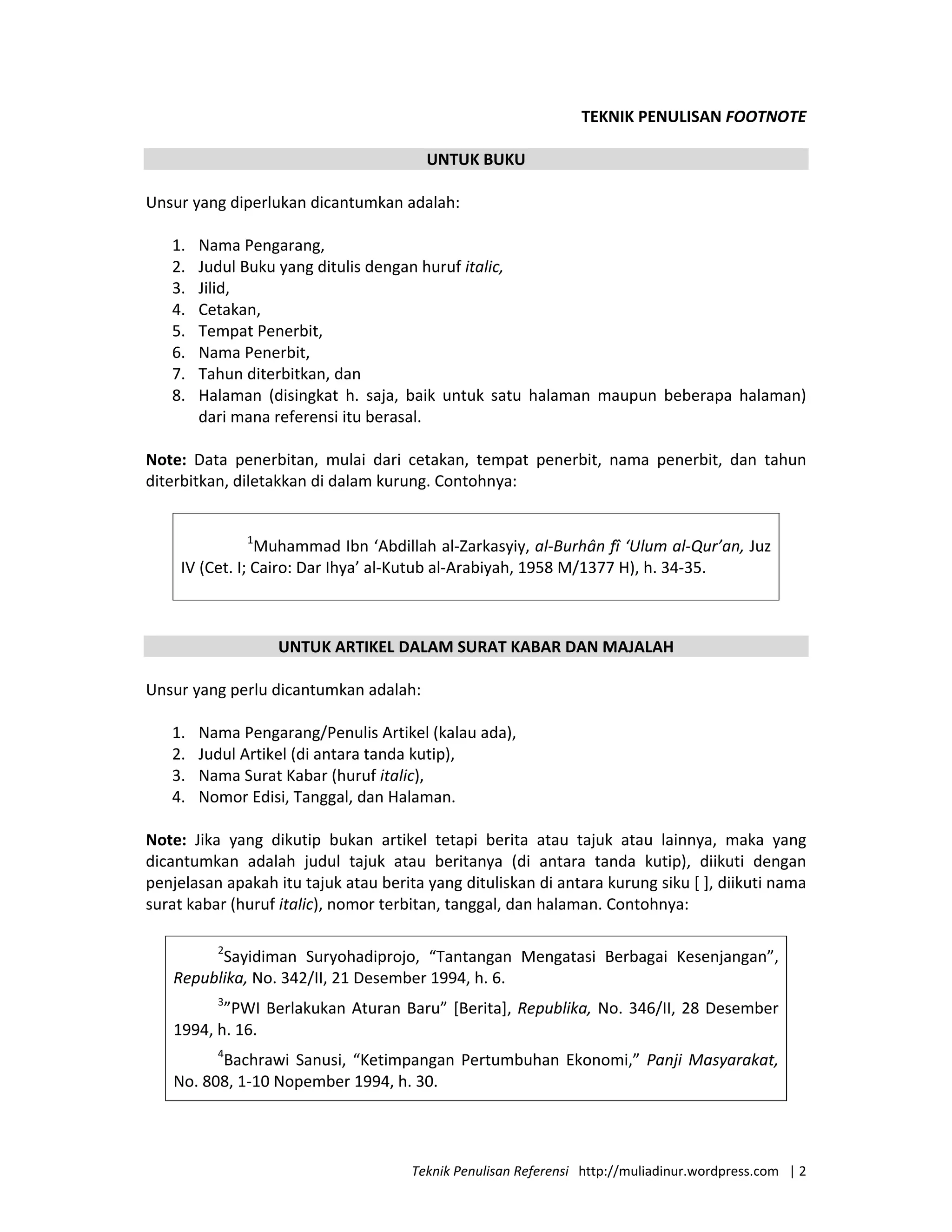 Teknik penulisan-referensi | PDF