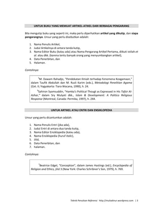 Teknik penulisan-referensi | PDF