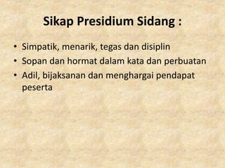 Tata Cara Persidangan di Organisasi : Petunjuk Teknis Pelaksanaan ...