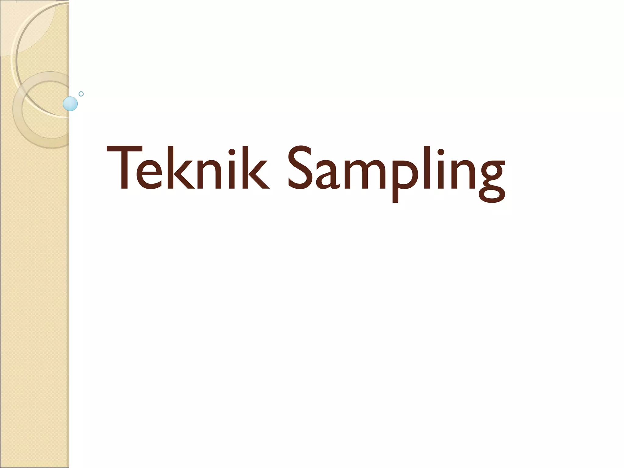Teknik sampling | PPT