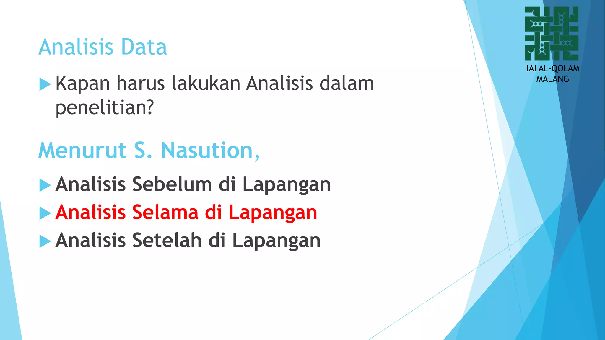 Teknik Analisis dan Validitas Data Dalam Penelitian Kualitatif | PPTX