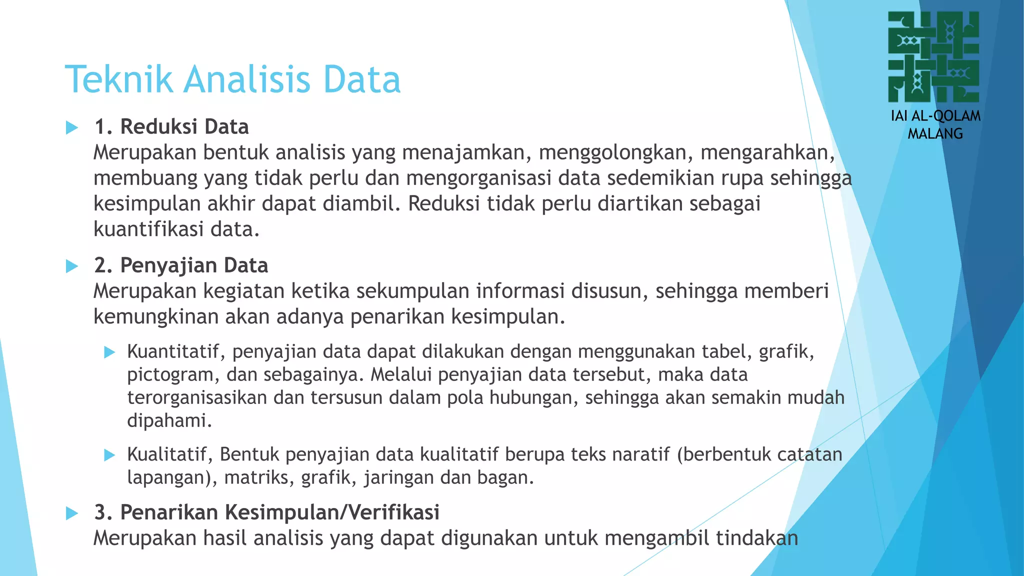 Teknik Analisis dan Validitas Data Dalam Penelitian Kualitatif | PPTX