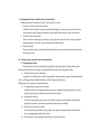 Teknik analisis data kuantitatif dan kualitatif | DOCX