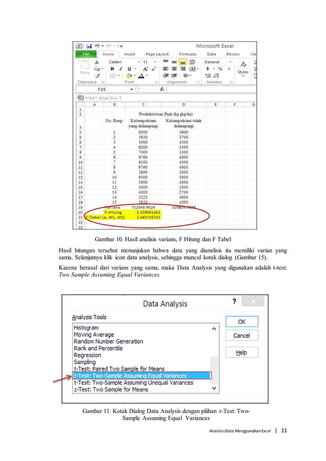 Teknik analisis data menggunakan excel