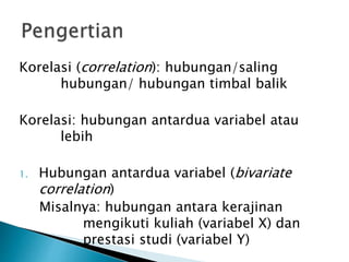 Teknik analisis korelasional | PPTX