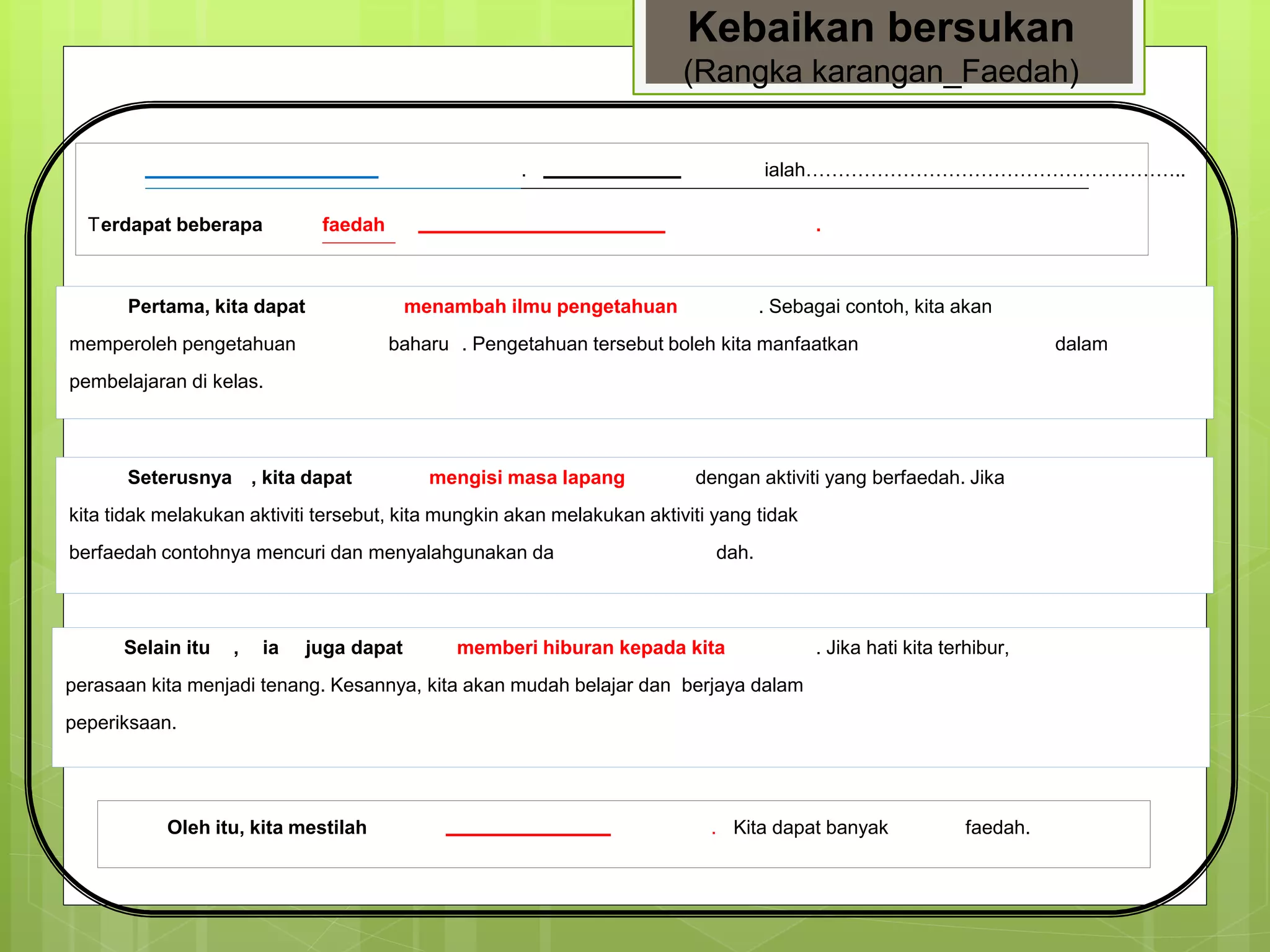 Teknik ansur maju faedah bersukan | PPT