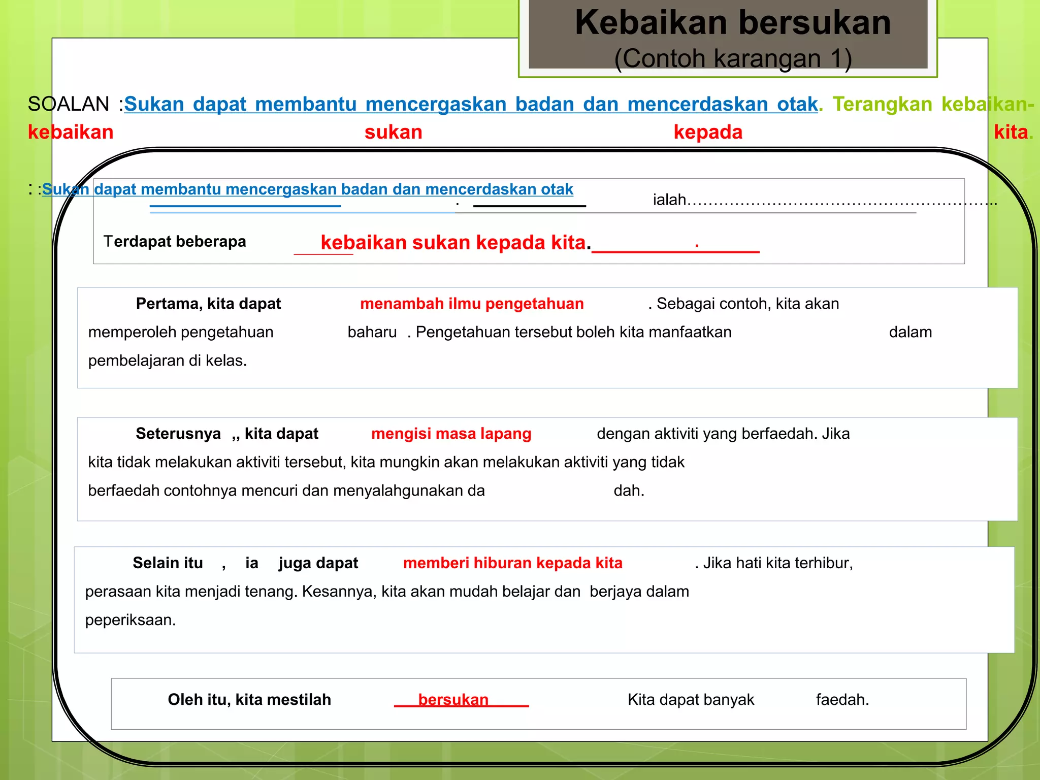 Teknik ansur maju faedah bersukan | PPT
