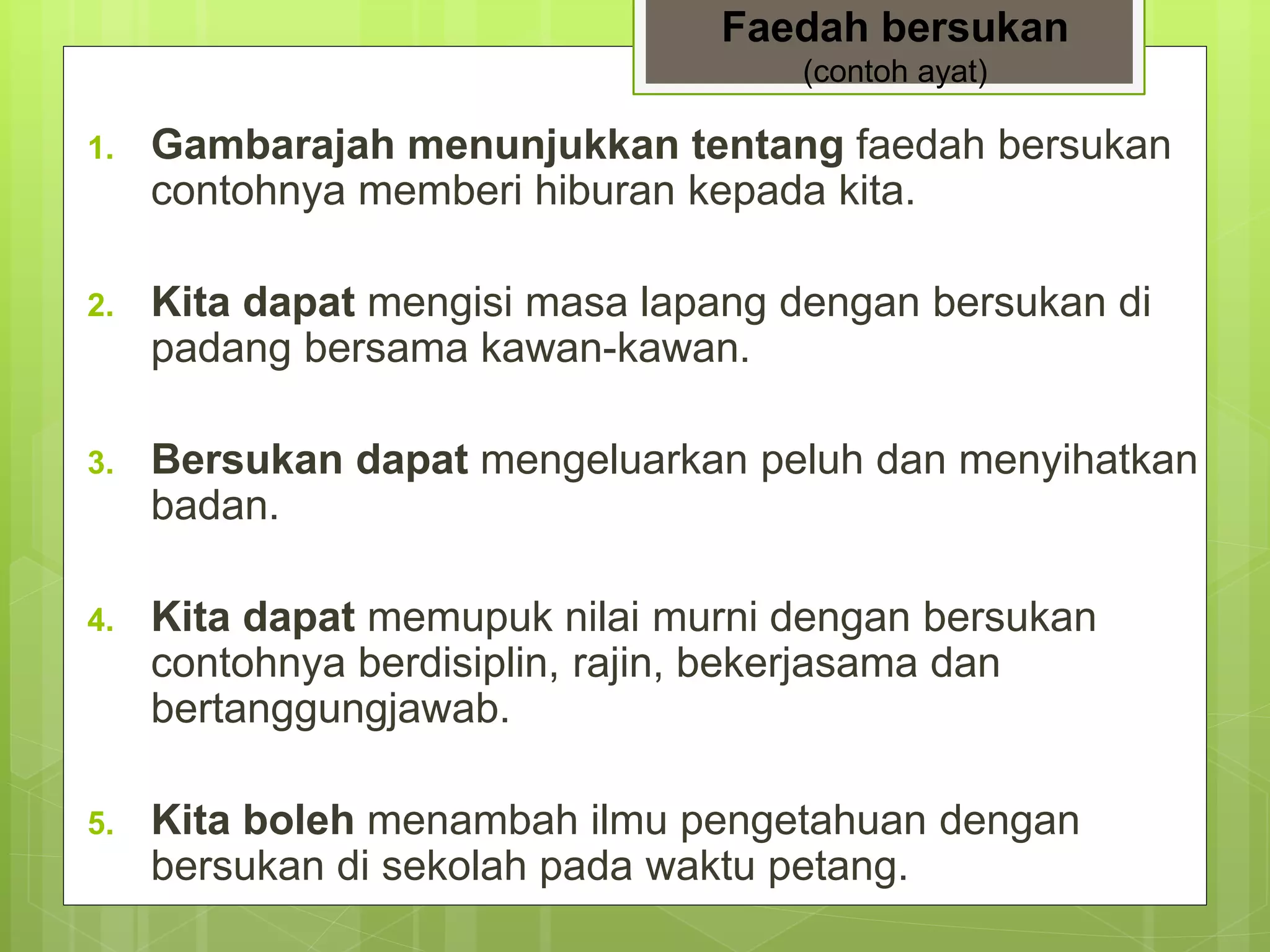 Teknik ansur maju faedah bersukan | PPT