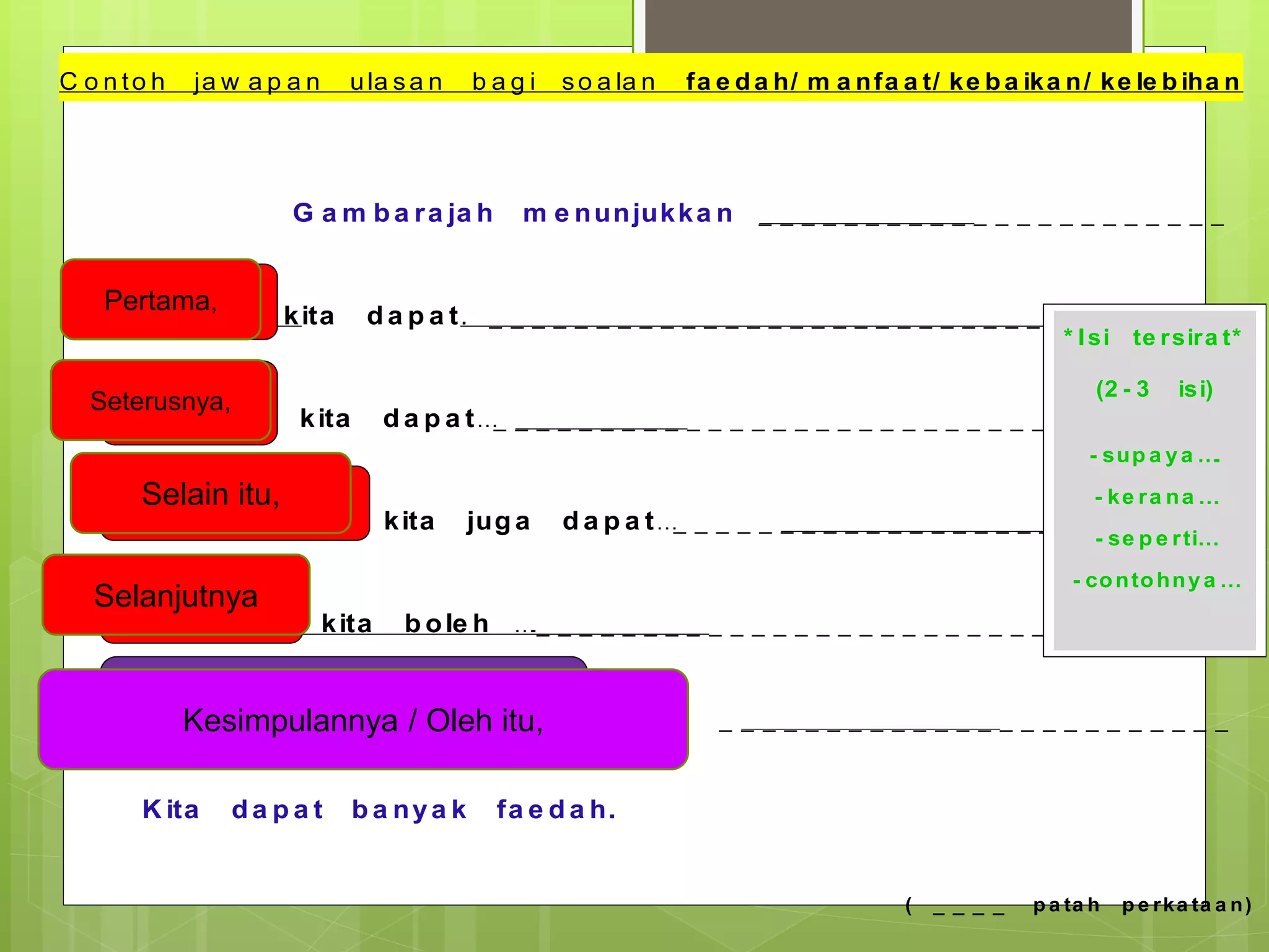 Teknik ansur maju faedah bersukan | PPT