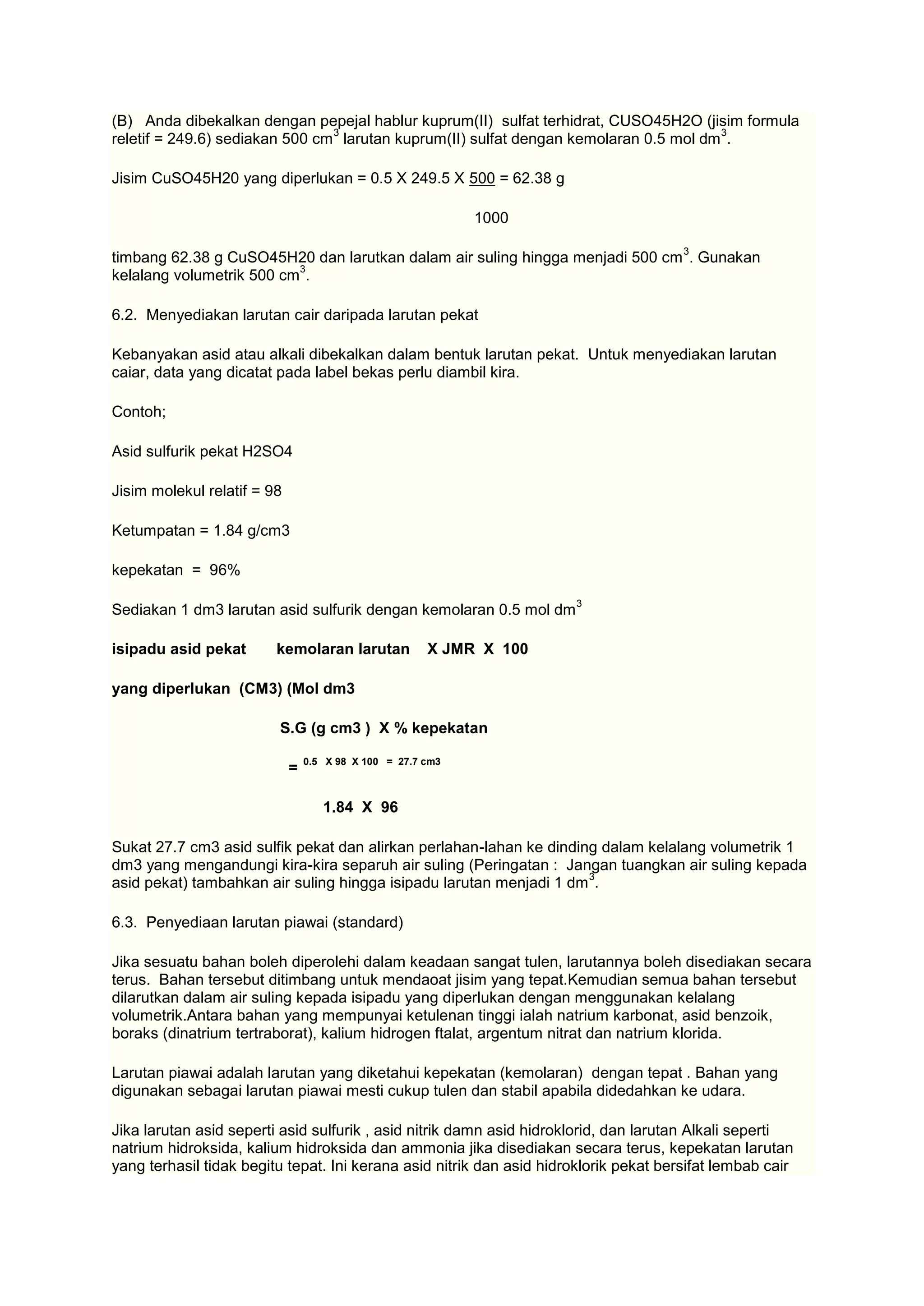 Teknik asas kimia | DOCX