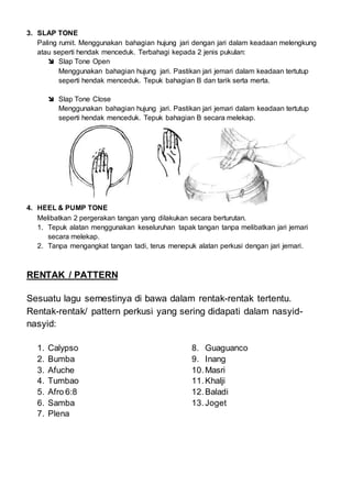 Teknik asas pukulan perkusi | DOCX