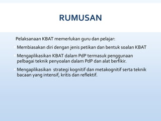 MS PowerPoint Teknik Bacaan Pembudayaan KBAT | PPT