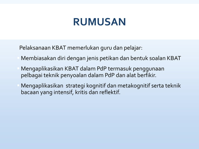 MS PowerPoint Teknik Bacaan Pembudayaan KBAT | PPT