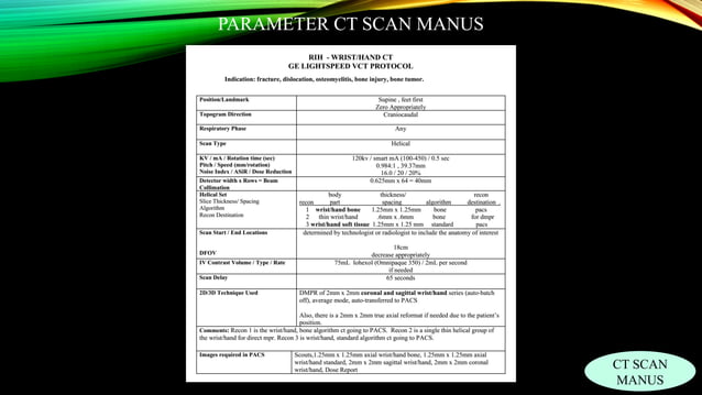 TEKNIK CT SCAN EKSTREMITAS ATAS.pptx TEKNIK CT SCAN DASAR | PPTX