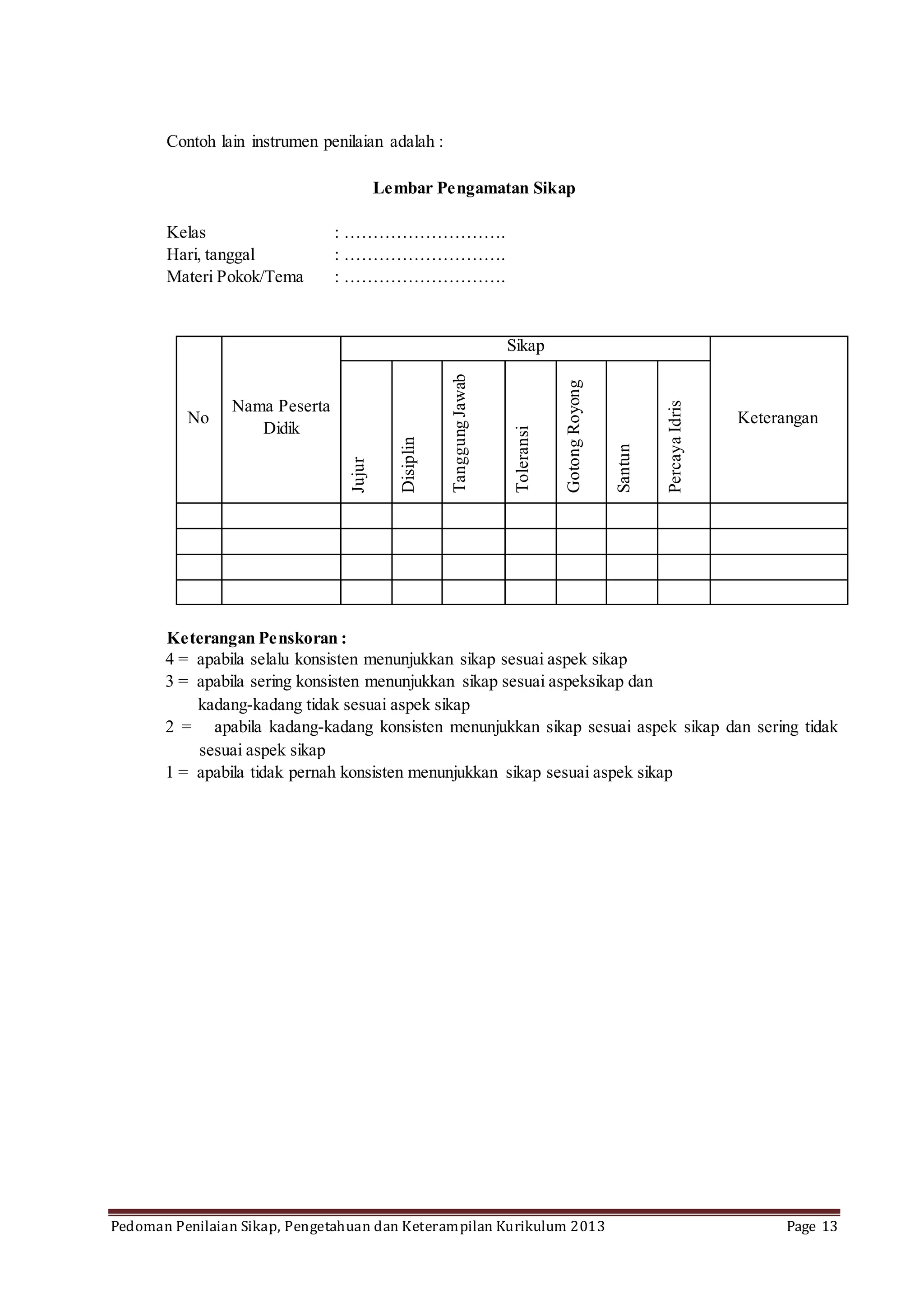 Teknik dan bentuk_instrumen_penilaian_sikap | DOCX