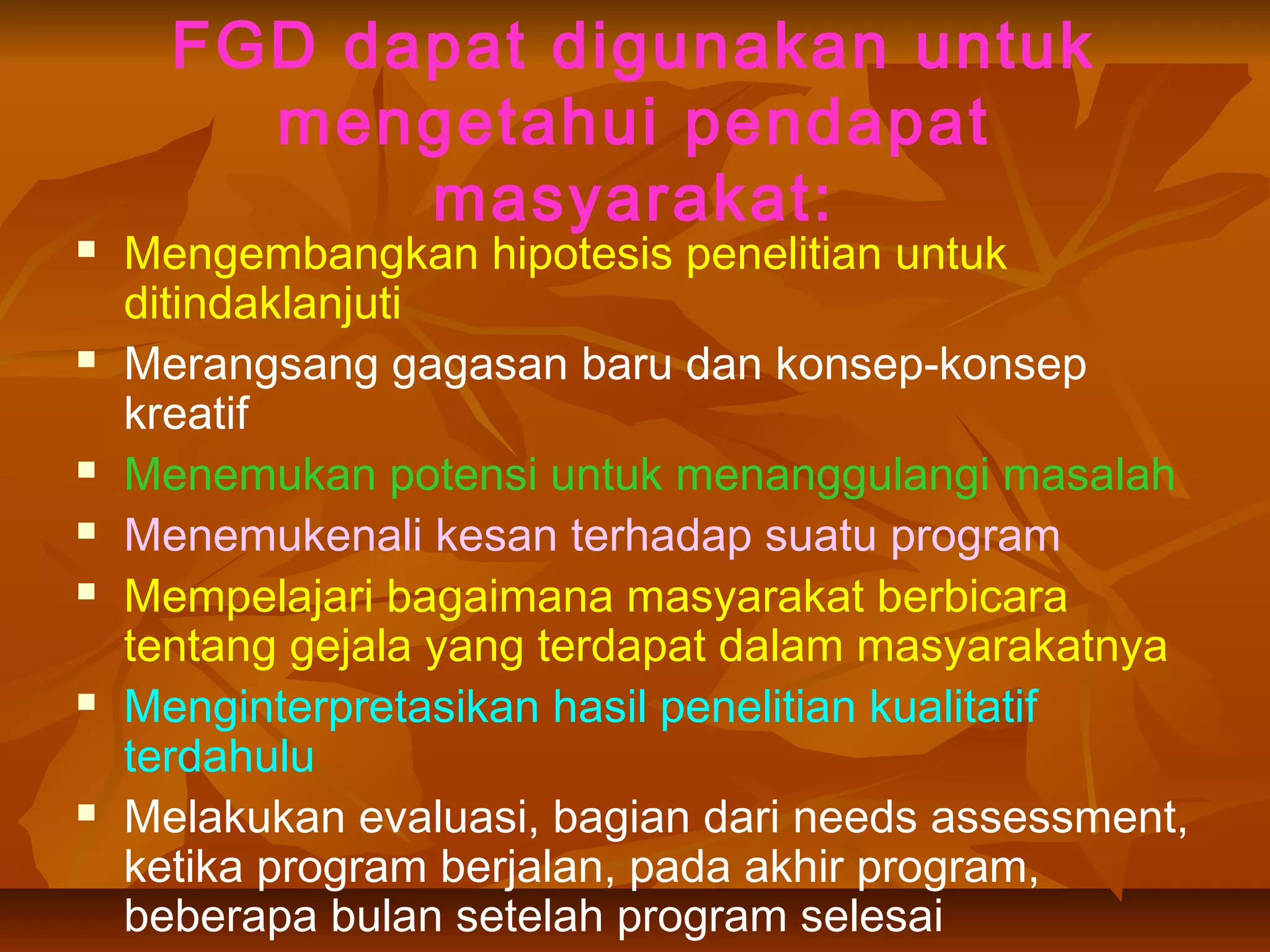 Teknik dan Langkah FGD | PPT