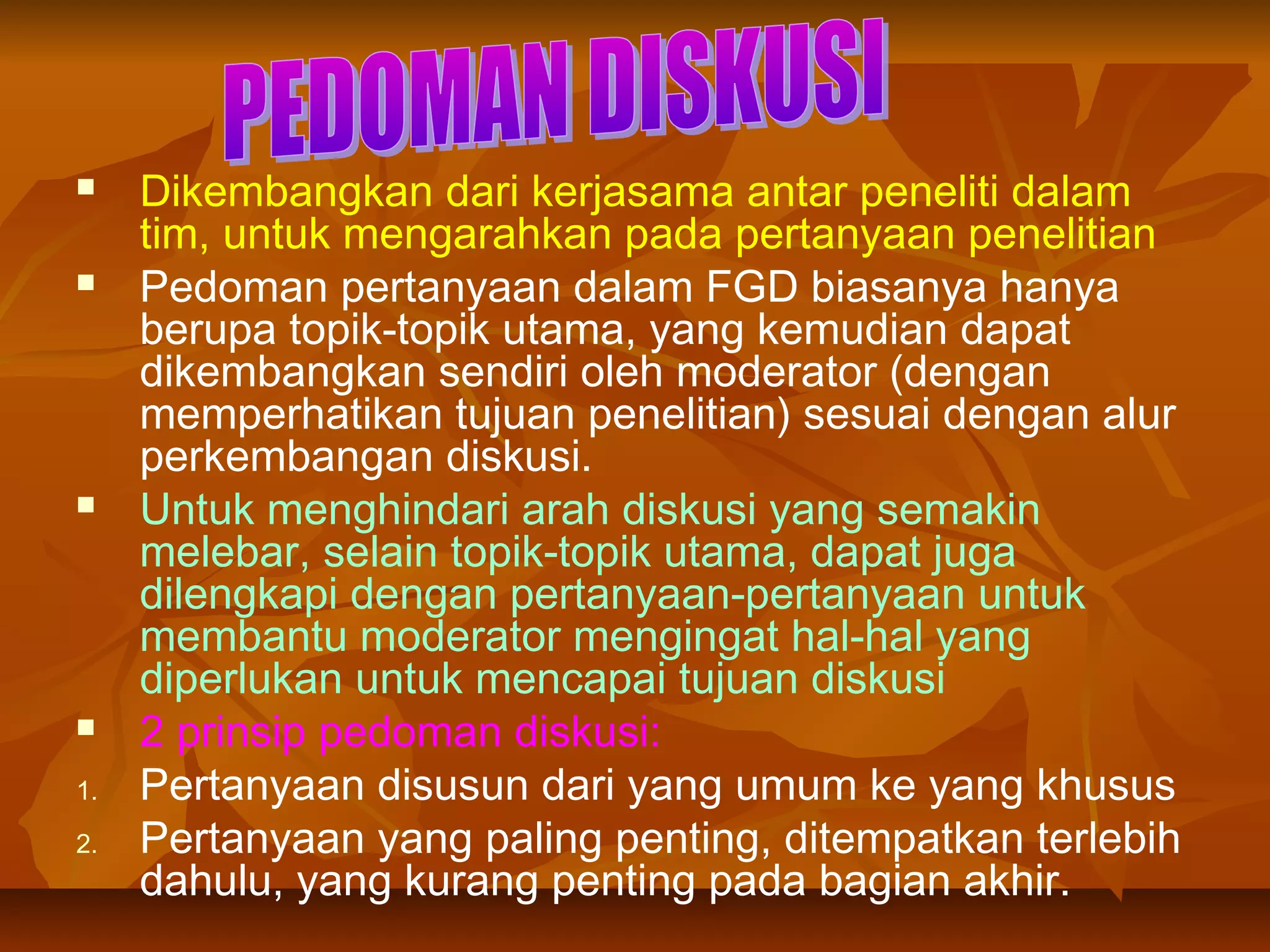 Teknik dan Langkah FGD | PPT