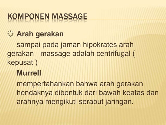 Teknik Dasar Massage | PPTX