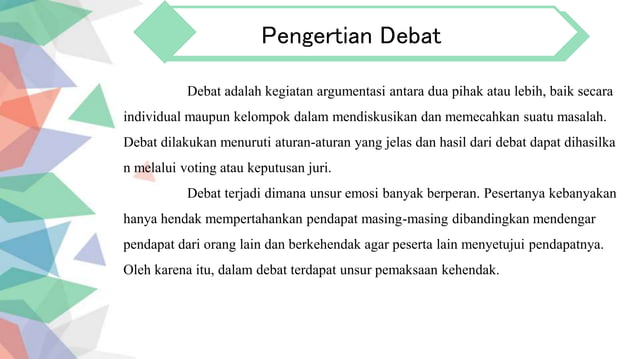 Teknik debat dan diskusi kelompok | PPTX