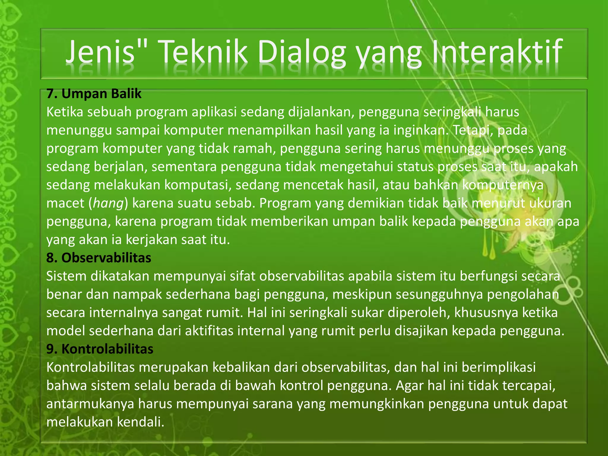 Teknik dialog pada komputer | PPTX