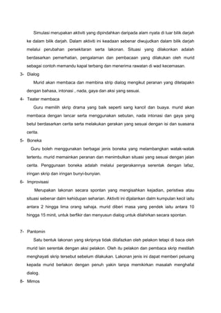 Teknik drama bmm 1 | DOCX