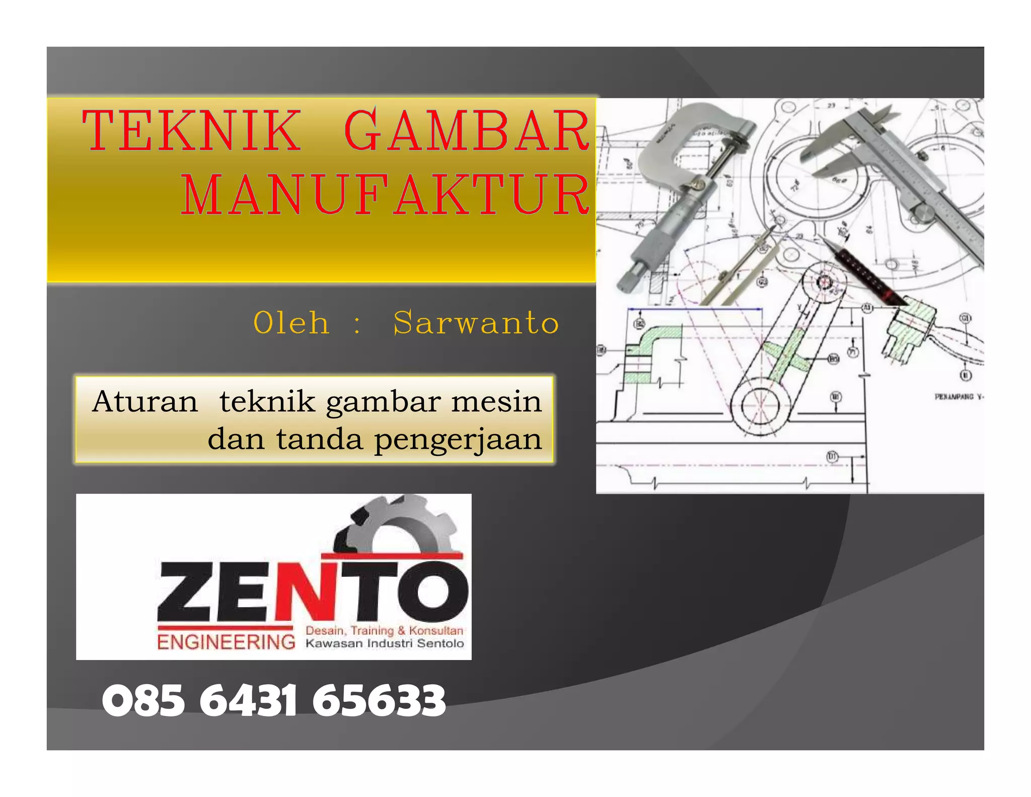 MATERI TEKNIK GAMBAR MANUFAKTUR UNTUK SMK MESIN | PDF