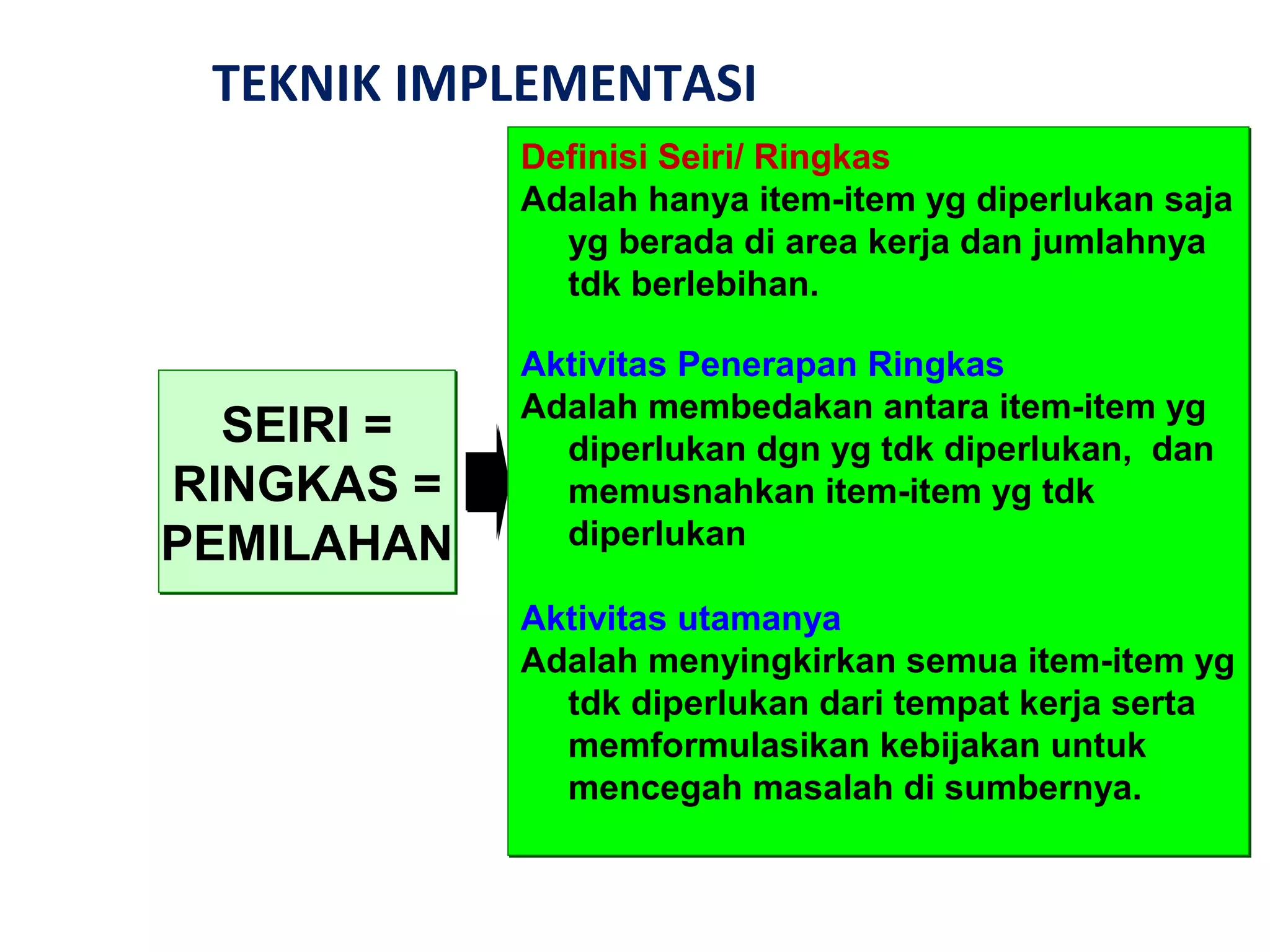 Teknik Implementasi 5 s 5r seiri | PPT