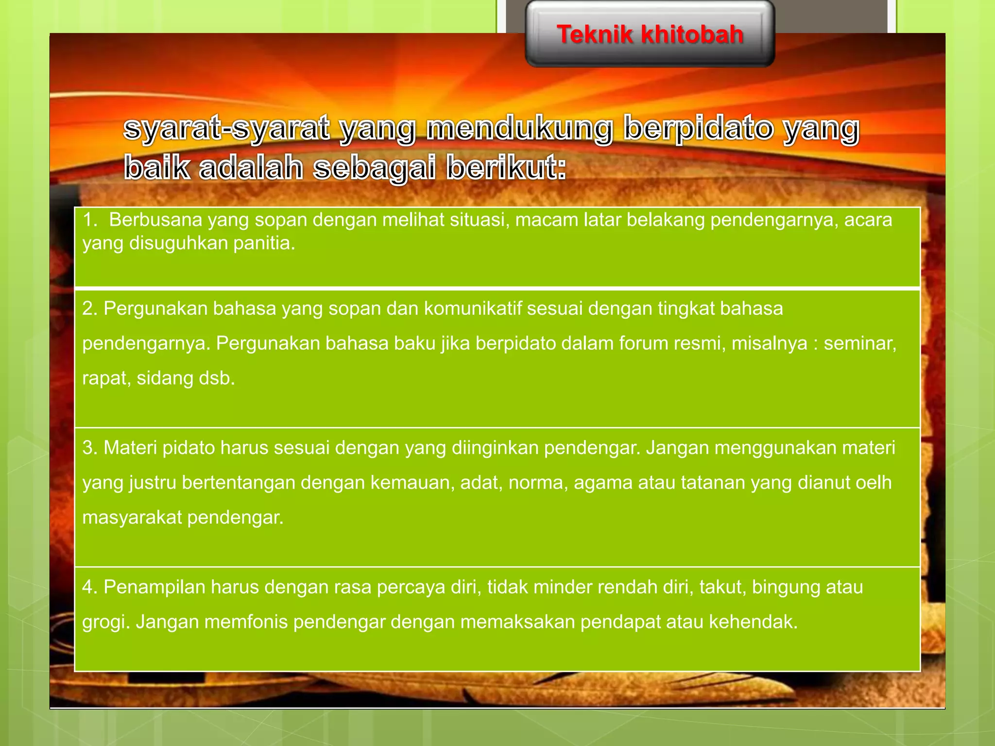 Teknik Khitobah | PPTX