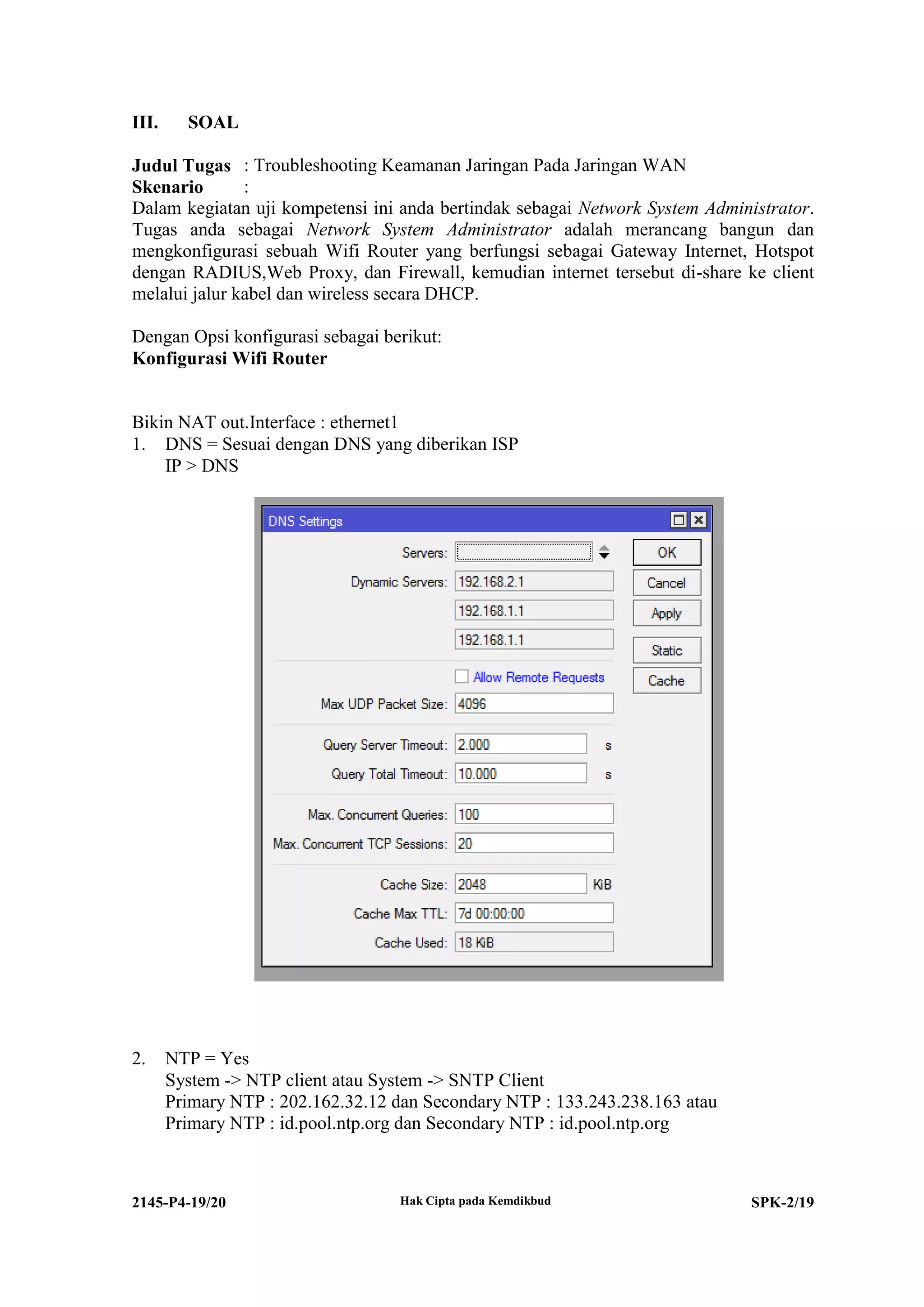 Pembahasan UKK TKJ paket 4 tahun 2020 | PDF