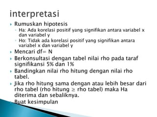 Teknik korelasi tata jenjang (rank order) | PPTX