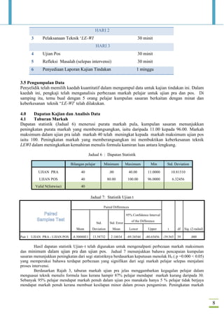 Teknik lewi meningkatkan kemahiran pelajar menulis formula kamiran luas ...
