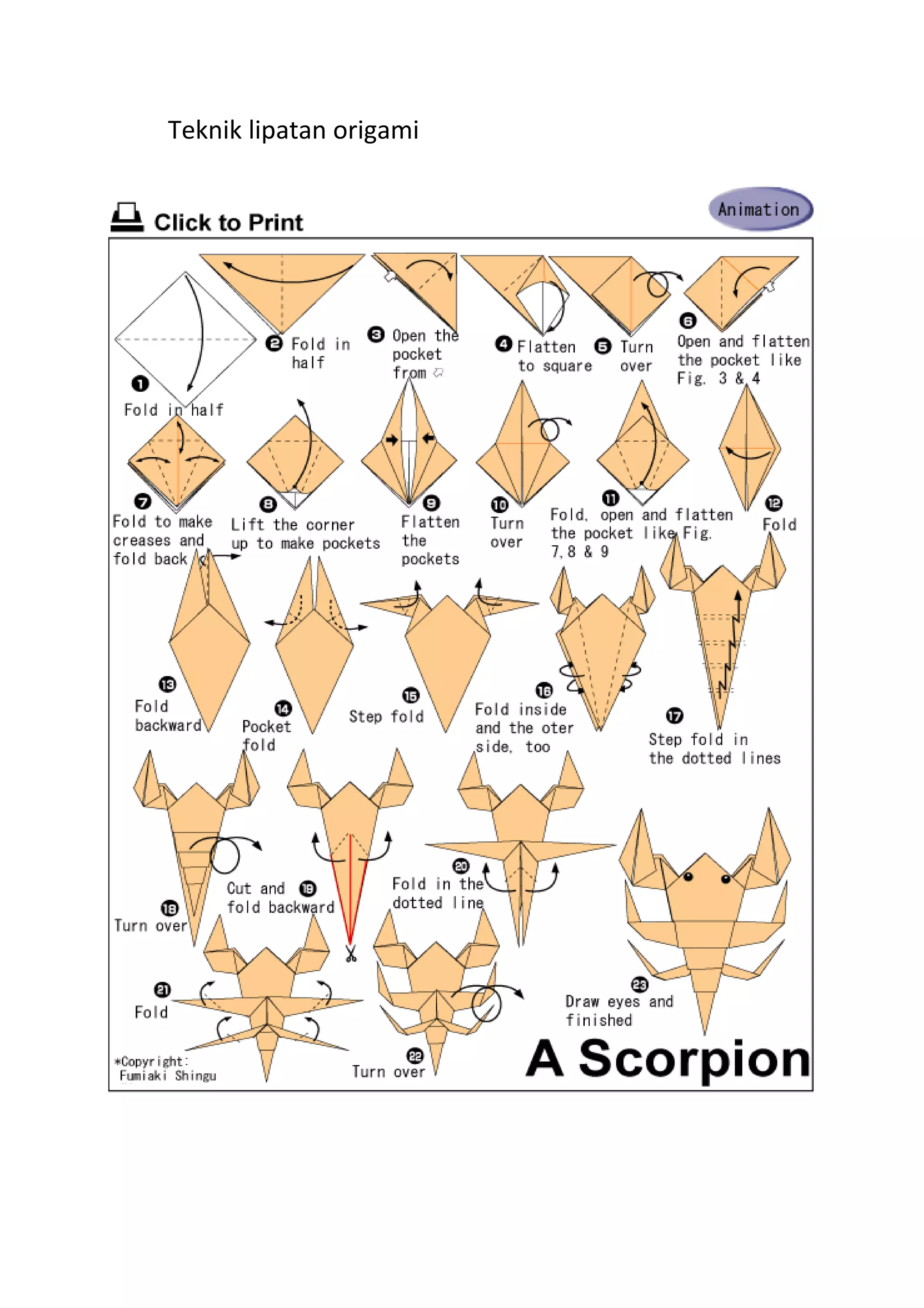 Teknik lipatan origami | ODT