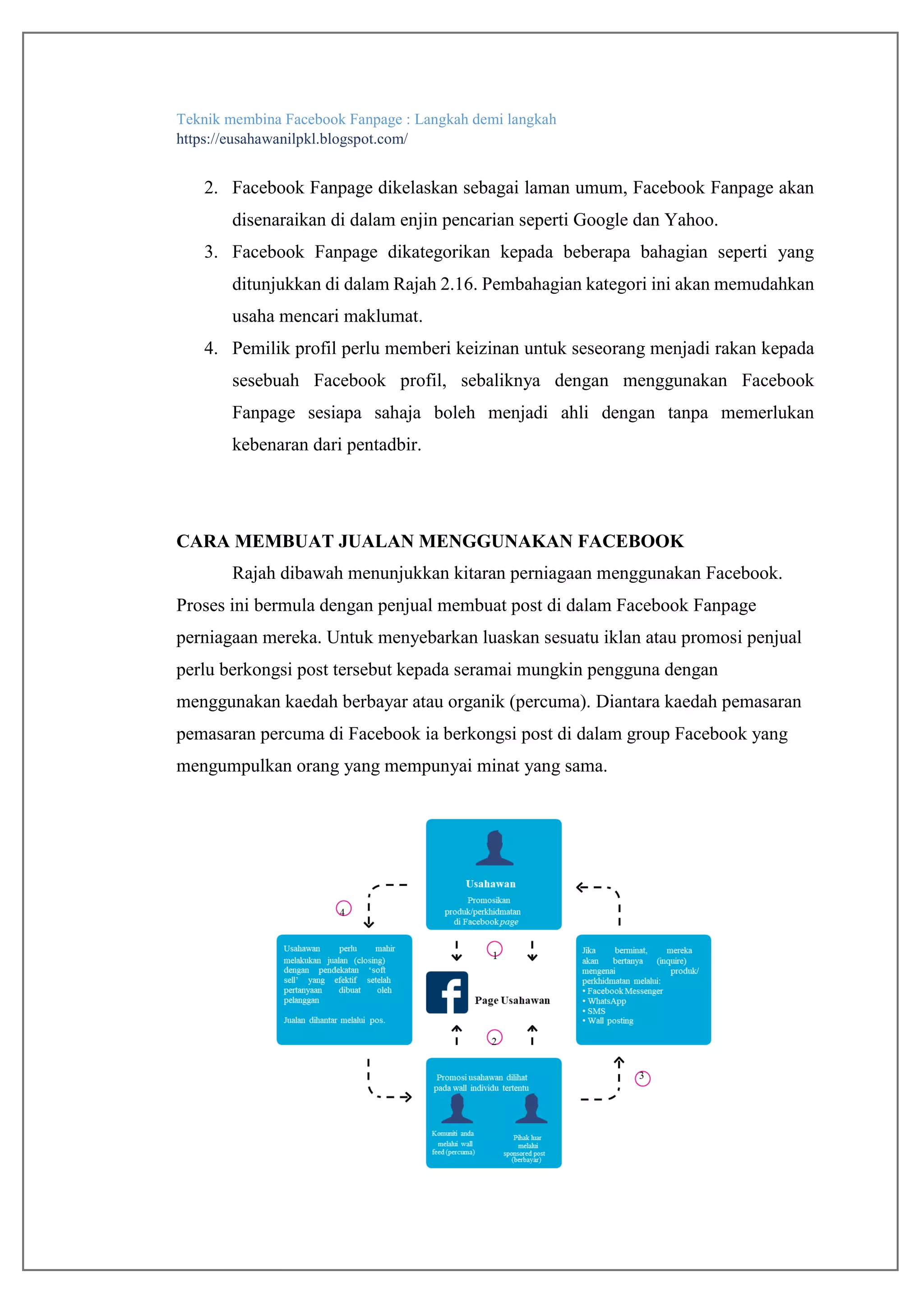 Teknik membina fb fanpage langkah demi langkah | PDF