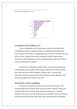 Teknik membina fb fanpage langkah demi langkah | PDF