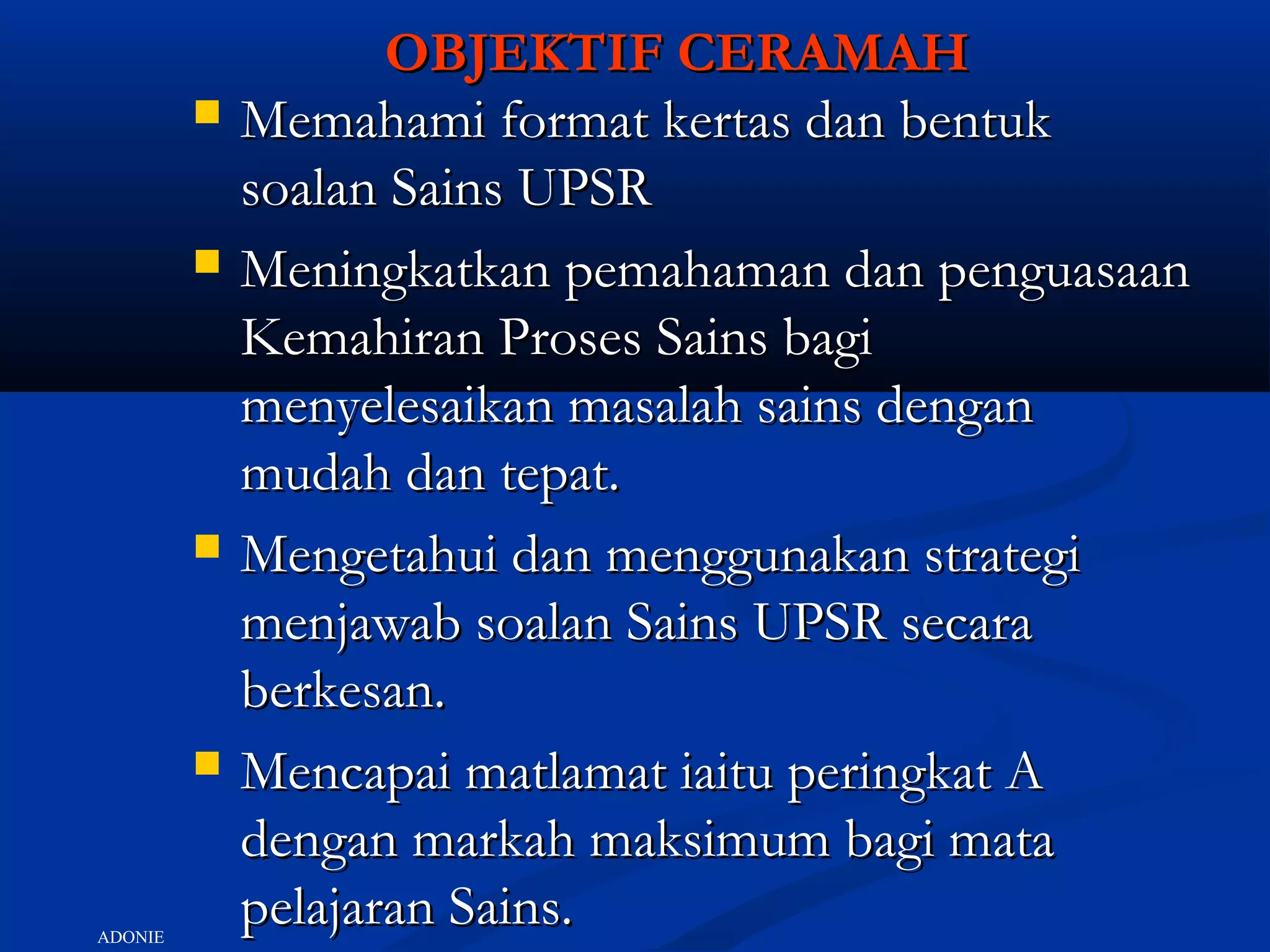 Teknik menjawab soalan objektif | PPT
