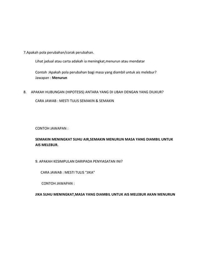 Teknik menjawab soalan sains | DOCX