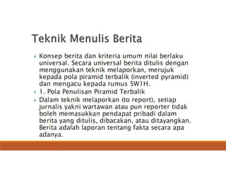 Teknik menulis berita | PPT