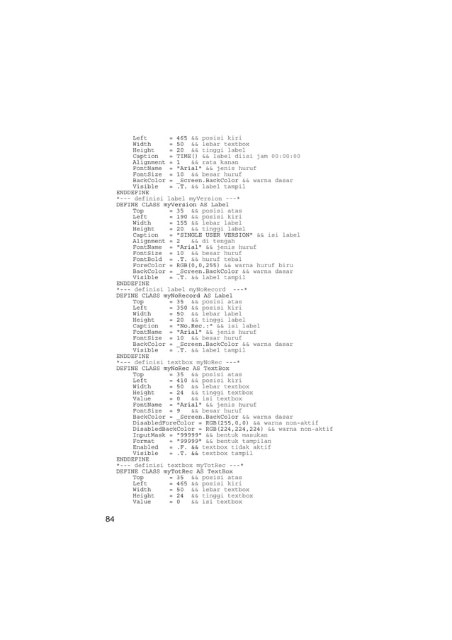 Teknik merancang program aplikasi (code) pada visual fox pro | PDF
