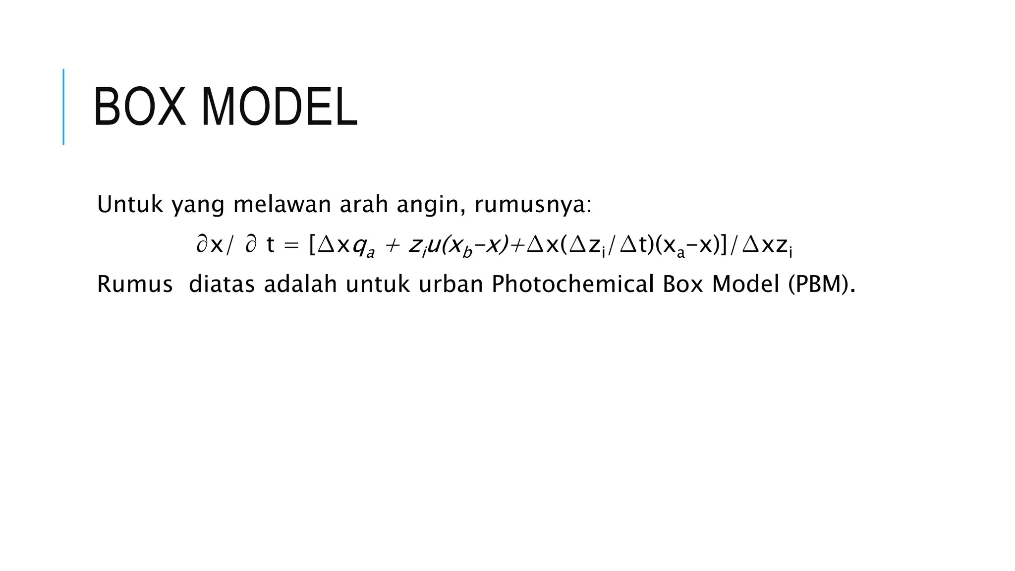 Teknik Permodelan (Pencemaran Udara) | PPTX