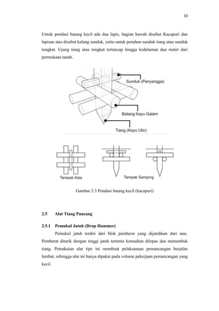 TEKNIK PEMASANGAN TIANG PANCANG ULIN MENARA PENGAWAS MANGROVE DI ...
