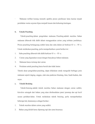 Teknik pemasakan panas lembab | PDF